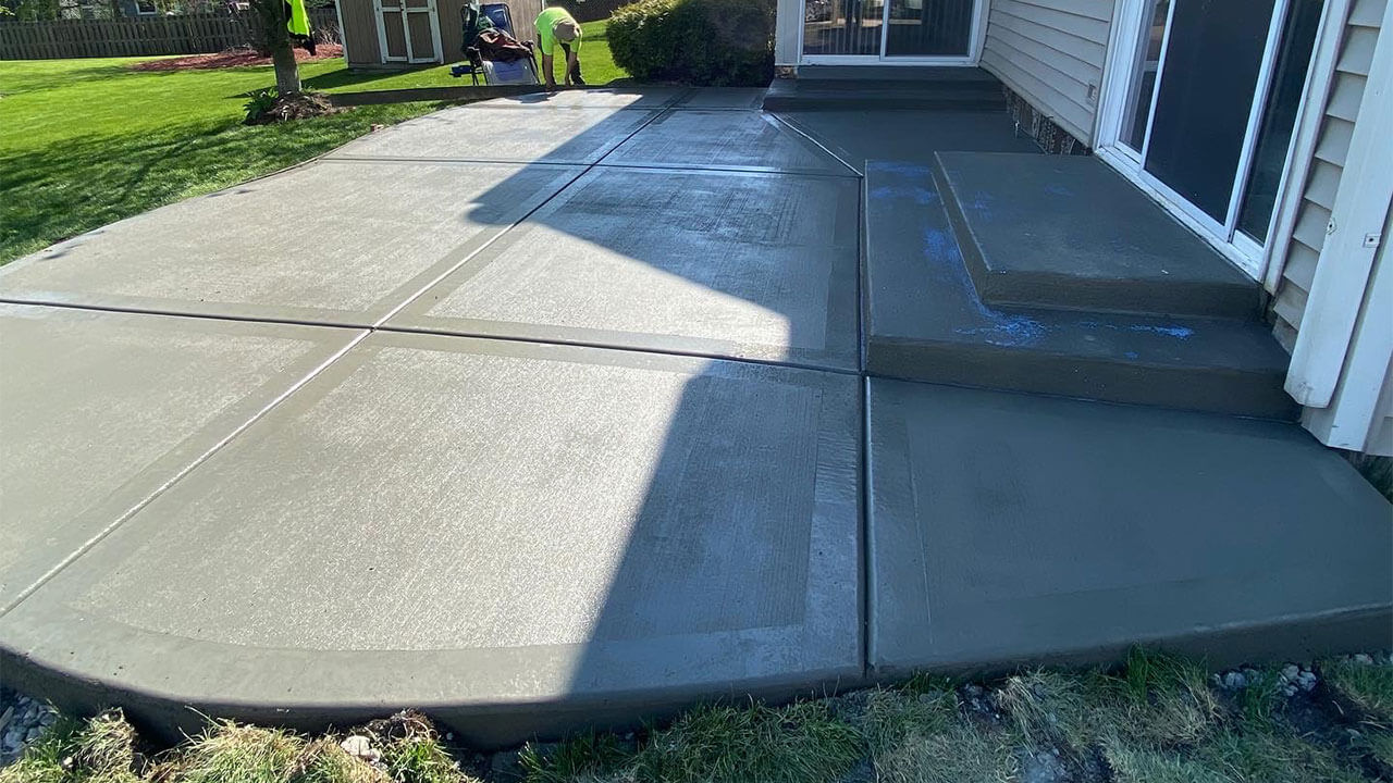 Broom Finished Concrete Patios Detail